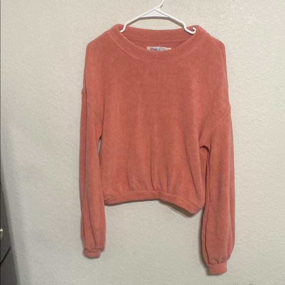 FP Beach | Sweaters | Fp Beach Elegant Coral Long Sleeve Crop Top ...
